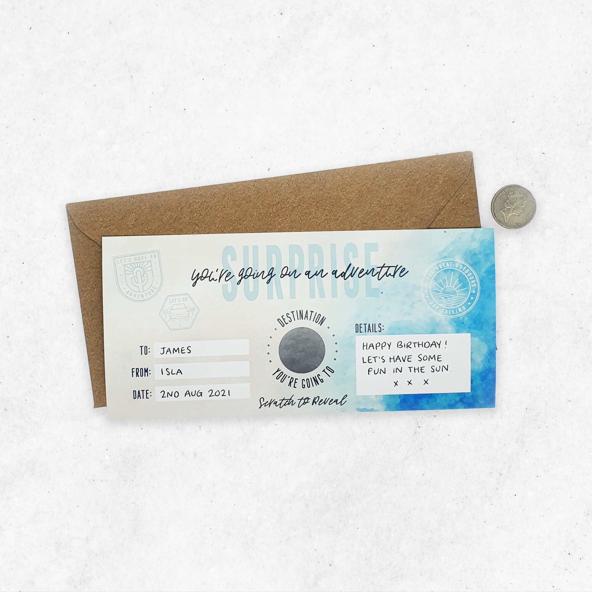 Scratch Reveal Summer Adventure Ticket - DIY Surprise Gift Card ...