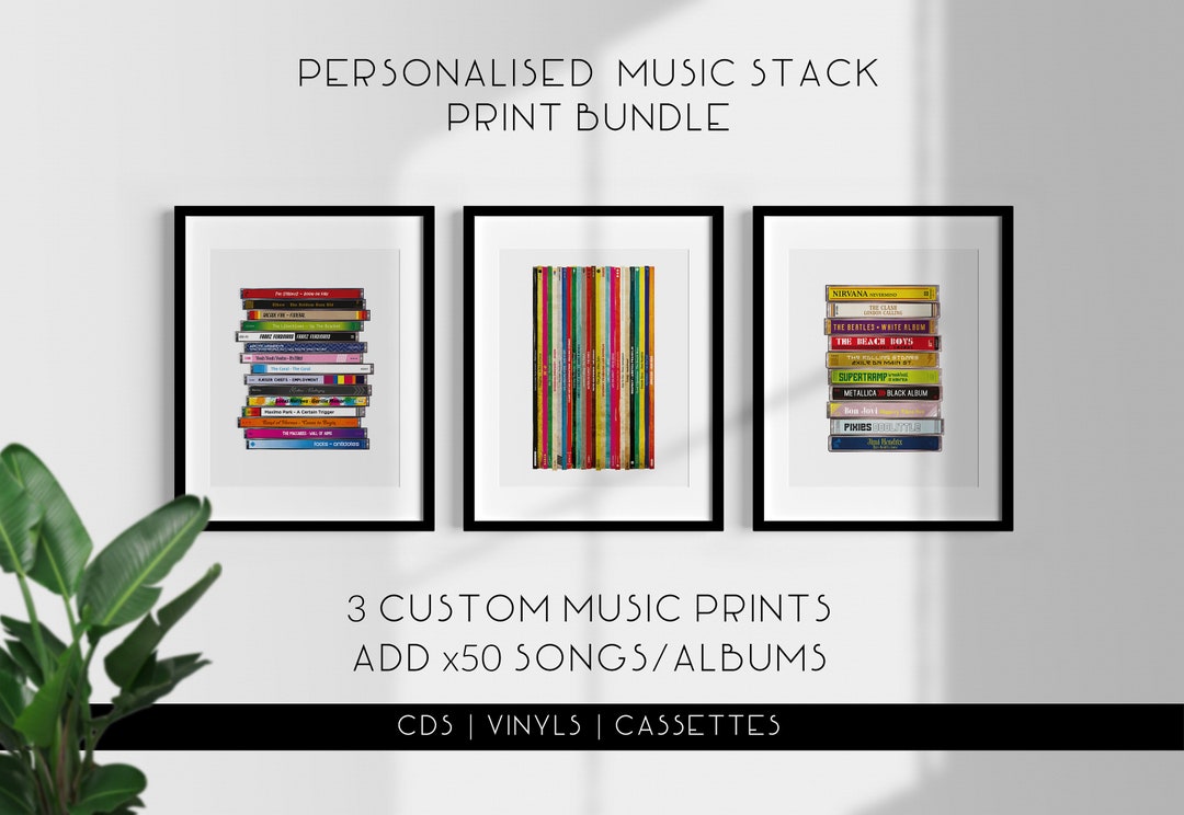 Benutzerdefinierte Music Stack Wall Print Bundle | Personalisierte ...