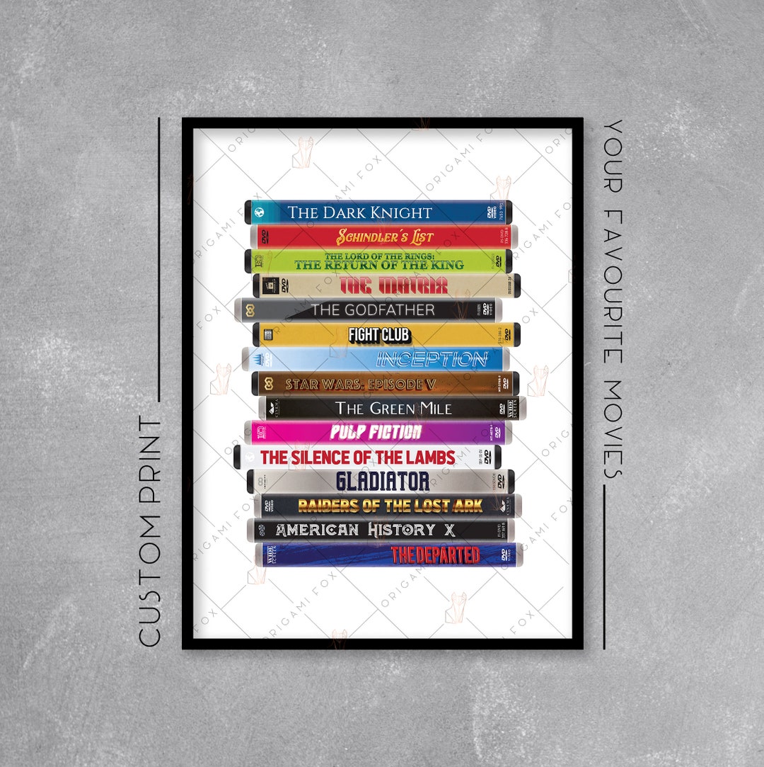 Personalised DVD Stack Print / Poster - Add Your Favourite Movies ...