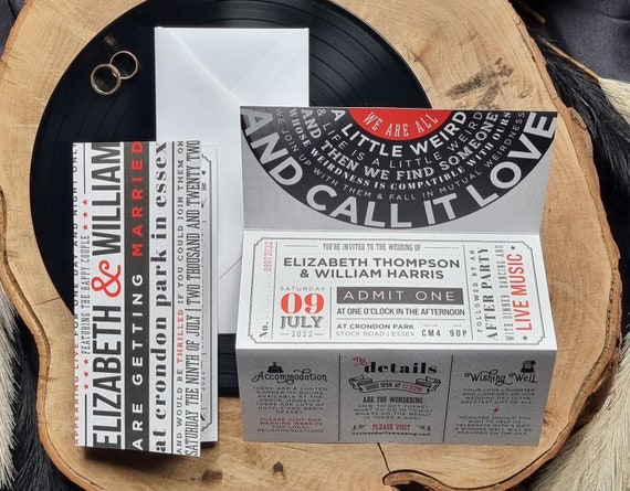 Rock N Roll Theme Wedding Invitation Suite Music - Etsy