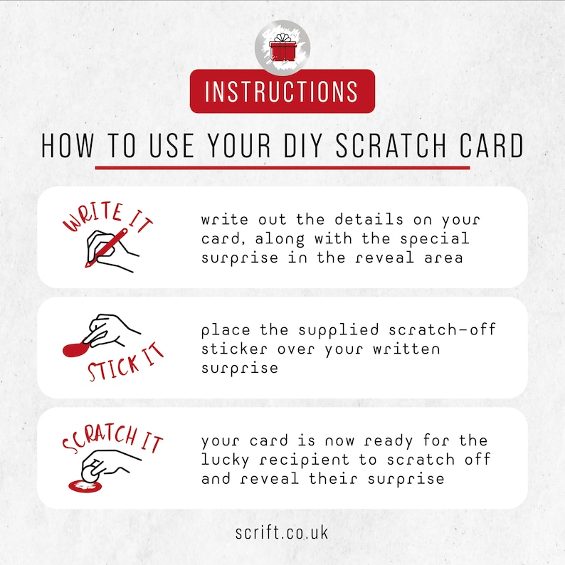 Scratch Reveal Comic Style Ticket DIY Surprise Gift Card - Etsy