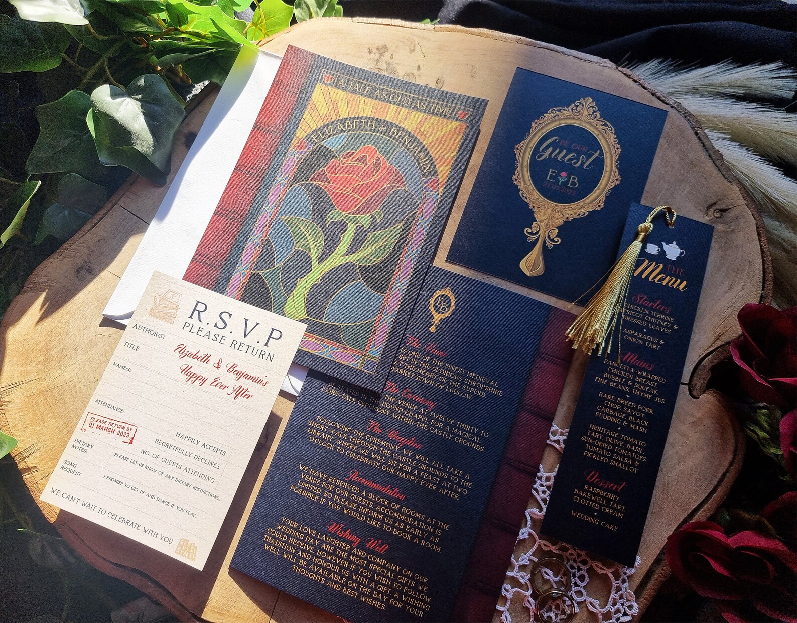 Be Our Guest Fairytale Book Wedding Invitation Set Literary - Etsy