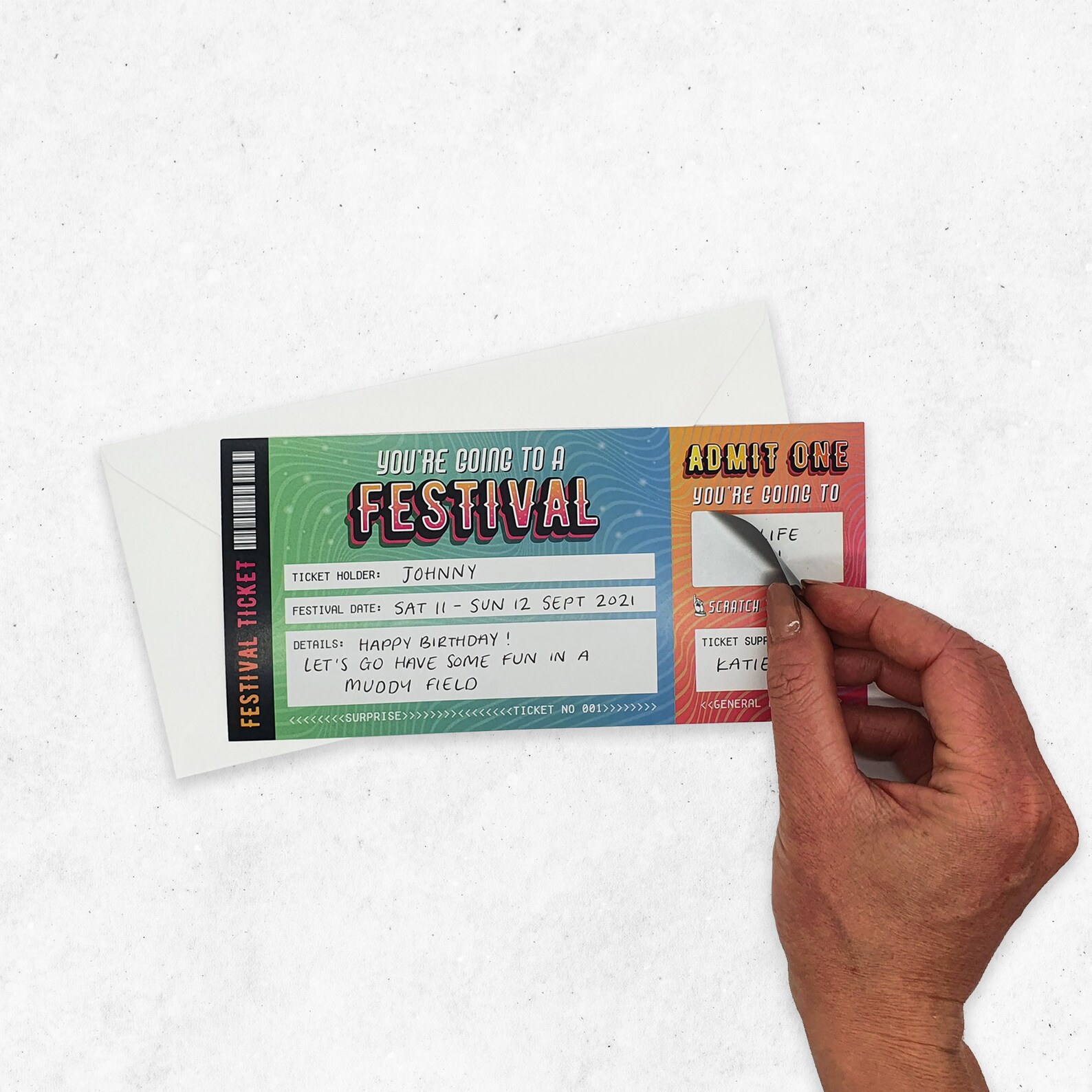 Scratch Reveal Festival Ticket DIY Surprise Gift Card - Etsy