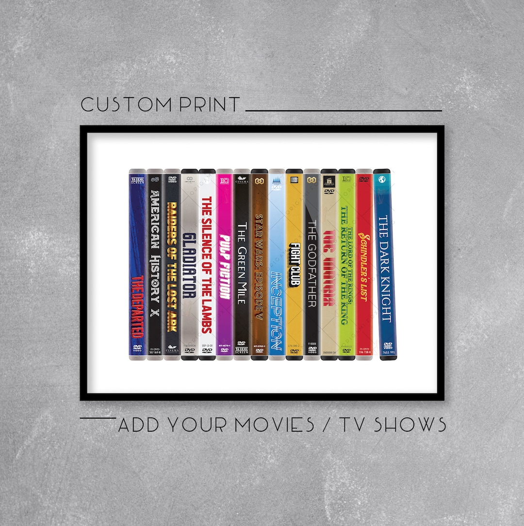 Personalised Landscape DVD Stack Print / Poster - Add Your Favourite ...