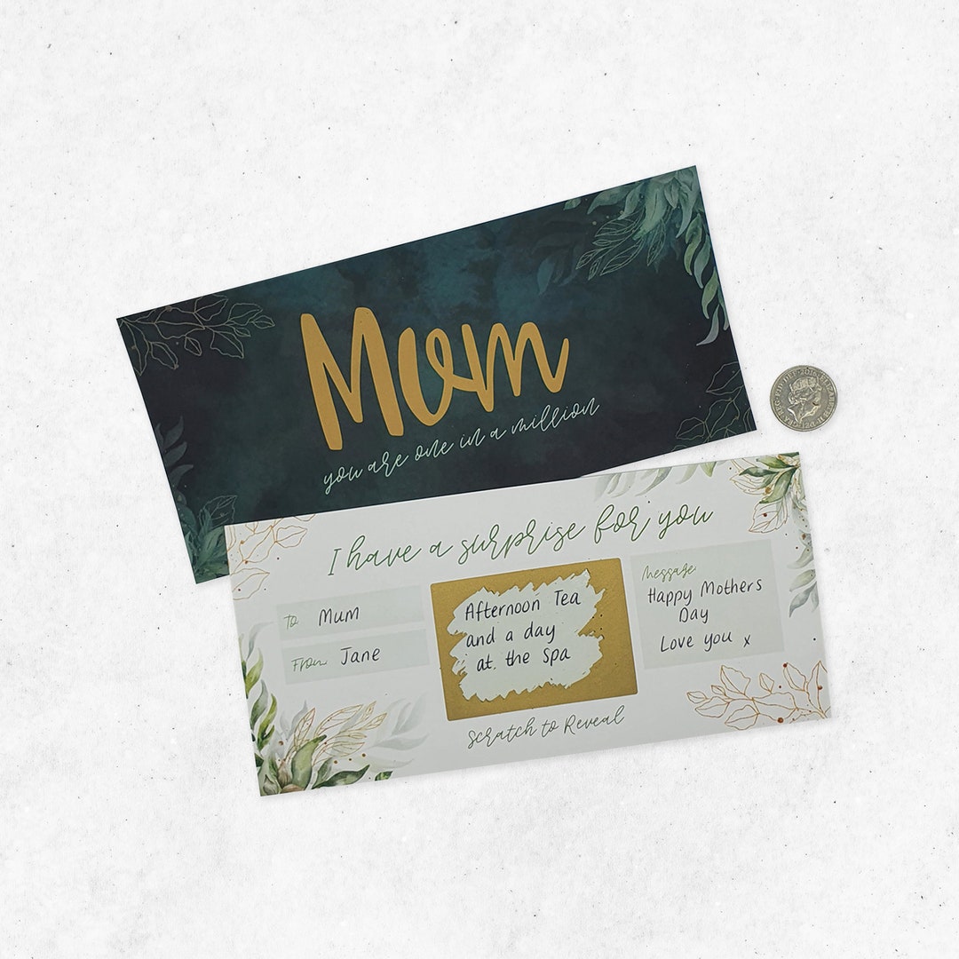 Scratch Reveal Mum/mom Ticket DIY Surprise Gift Card Surprise Gift ...