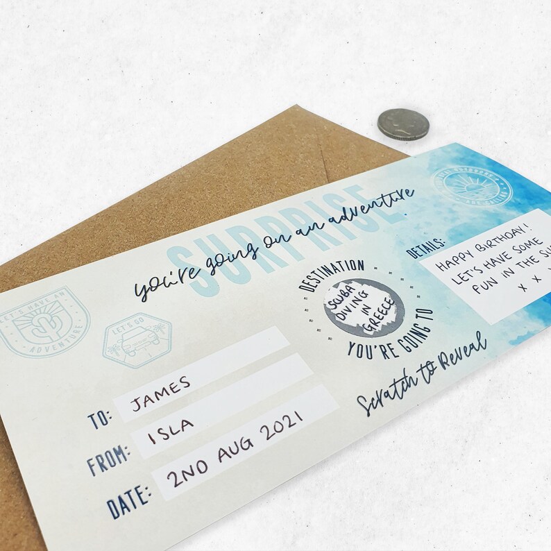 Scratch Reveal Summer Adventure Ticket - DIY Surprise Gift Card ...