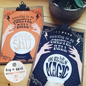 Crystal Ball MAGIC Poster Wall Art Illustration Gallery Wall Print ...