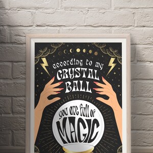 Crystal Ball MAGIC Poster Wall Art Illustration Gallery Wall Print ...