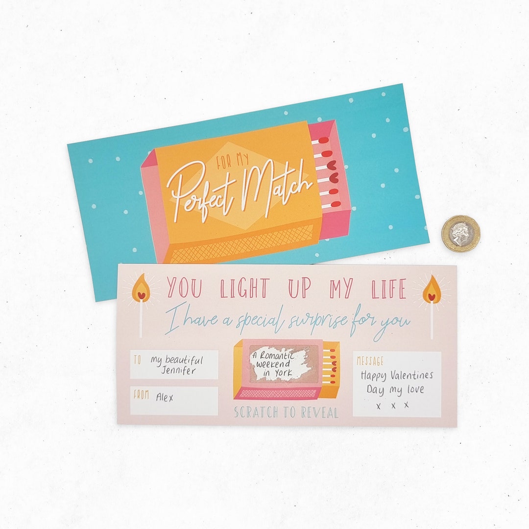 Scratch Reveal Perfect Match Card DIY Surprise Gift Card Valentine's ...