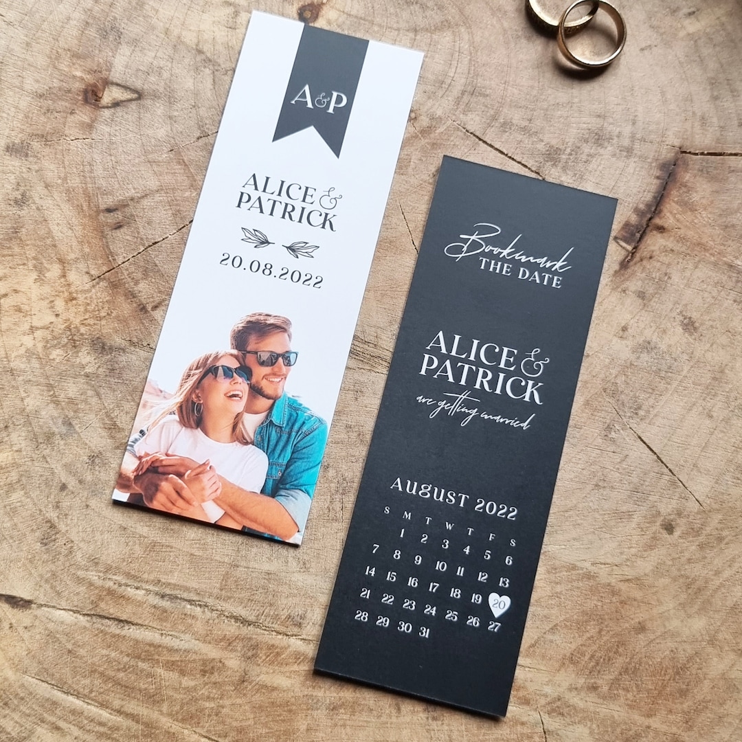 Calendar Photo Bookmark Save the Date | Wedding Announcement ...