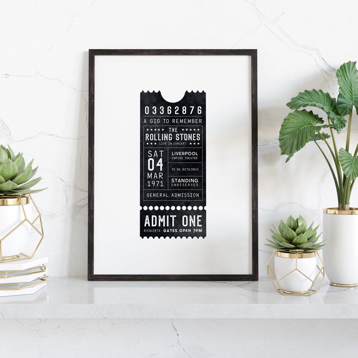 Personalised Ticket Stub Print / Poster Add Your Favourite - Etsy UK