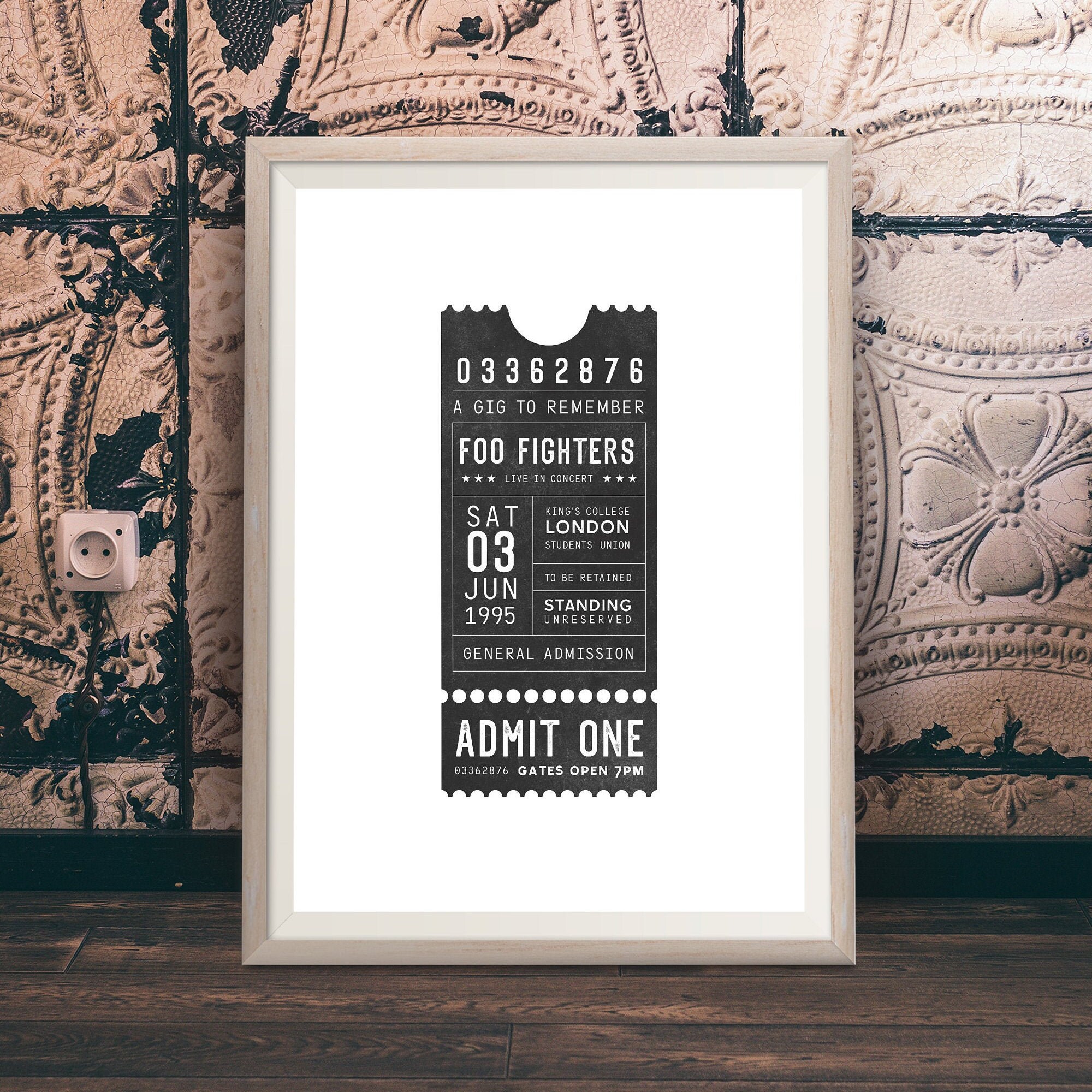 Personalised Ticket Stub Print / Poster Add Your Favourite - Etsy UK