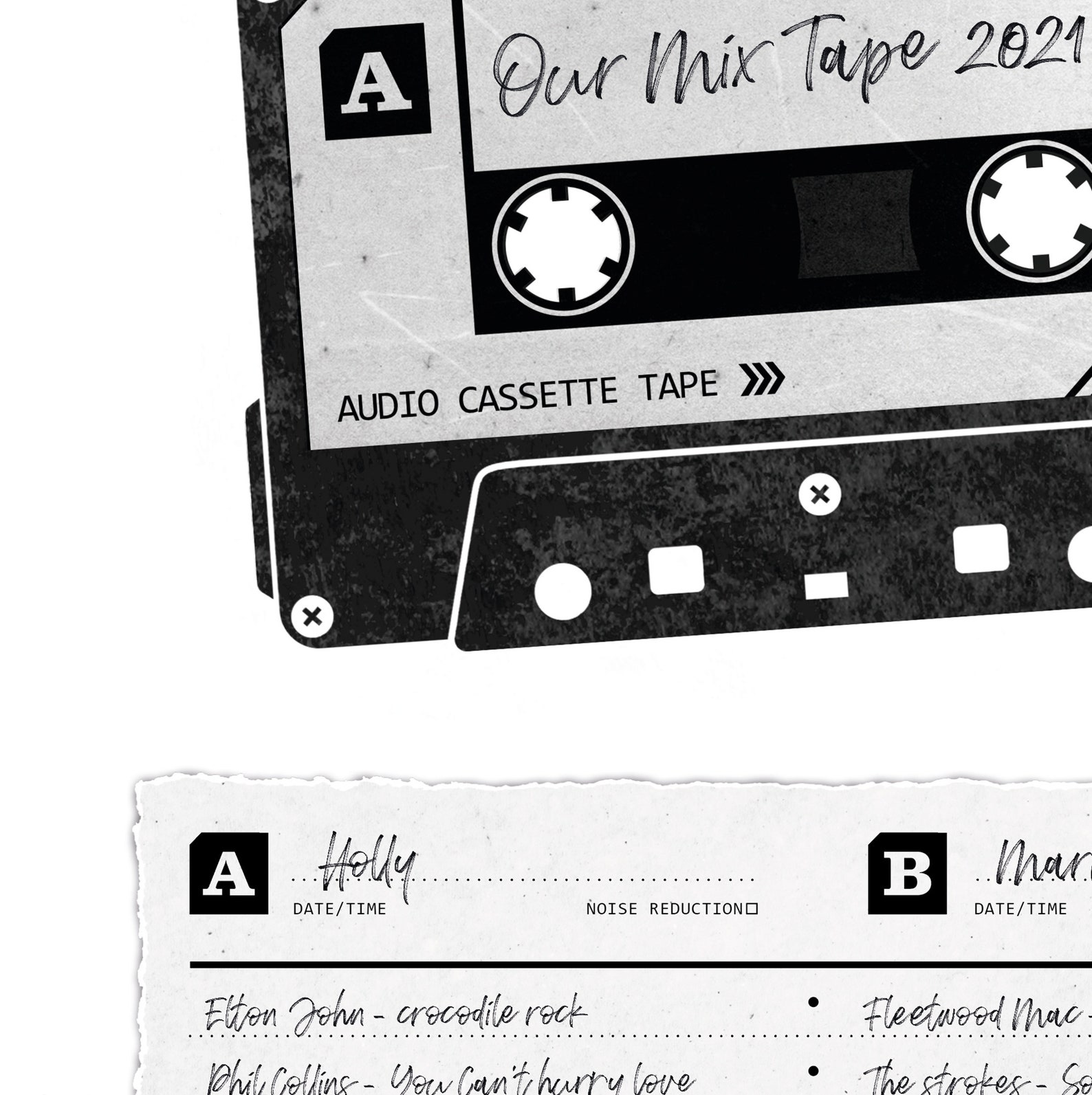 Personalised Mix Tape Print / Poster Add your favourite | Etsy