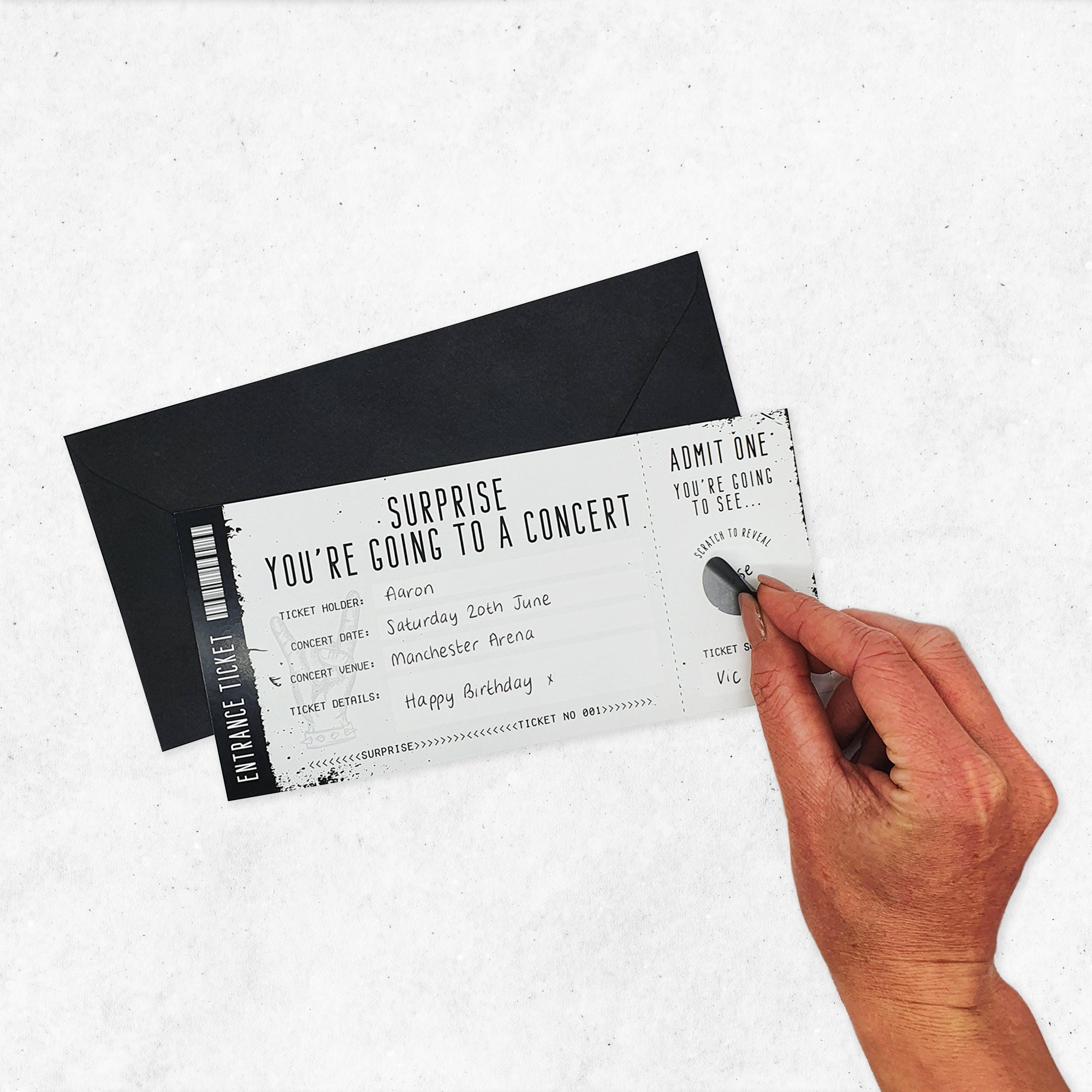 Scratch Reveal Concert Ticket DIY Surprise Gift Card - Etsy