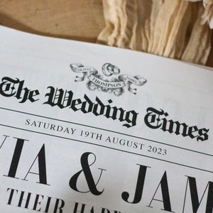 Wedding Newspaper | Bespoke Programme | Luxury Editorial Print | Order ...