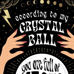 Crystal Ball MAGIC Poster Wall Art Illustration Gallery Wall Print ...