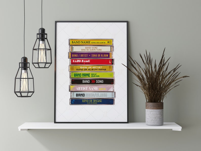 Personalised Cassette Case Stack Print / Poster Add Your - Etsy UK
