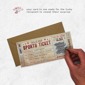 Scratch Reveal Sports Ticket - DIY Surprise Gift Card - Etsy