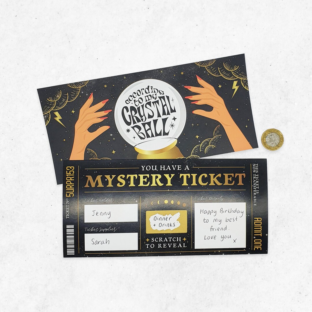 Scratch Reveal Mystery Ticket DIY Surprise Gift Card - Etsy