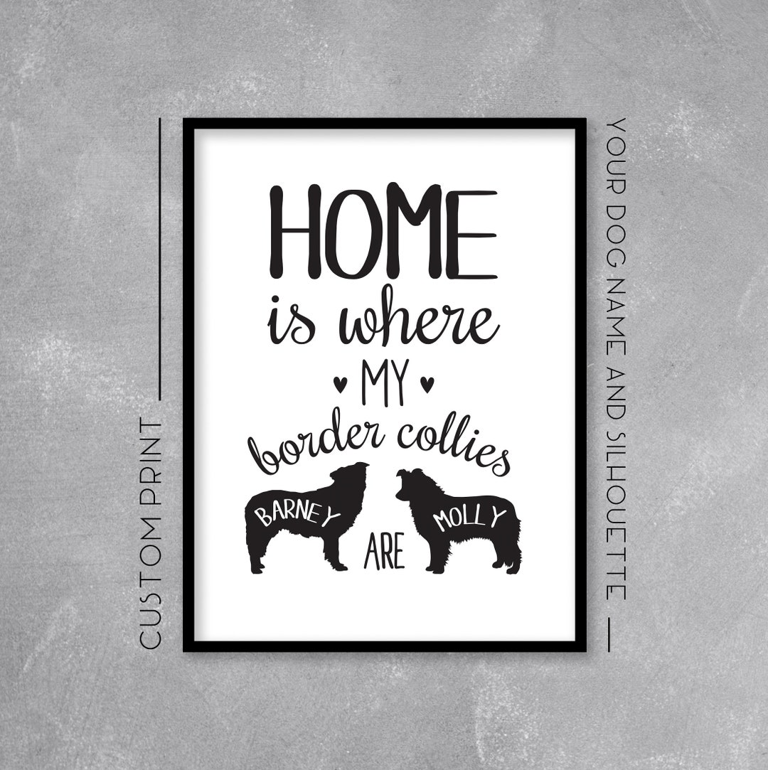 Personalised Dog HOME Print - Typography Illustration - Custom ...