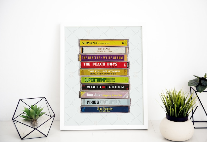 Personalised Cassette Case Stack Print / Poster Add Your - Etsy UK