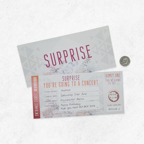 Surprise Concert Ticket Scratch Card Custom Gig Ticket - Etsy UK