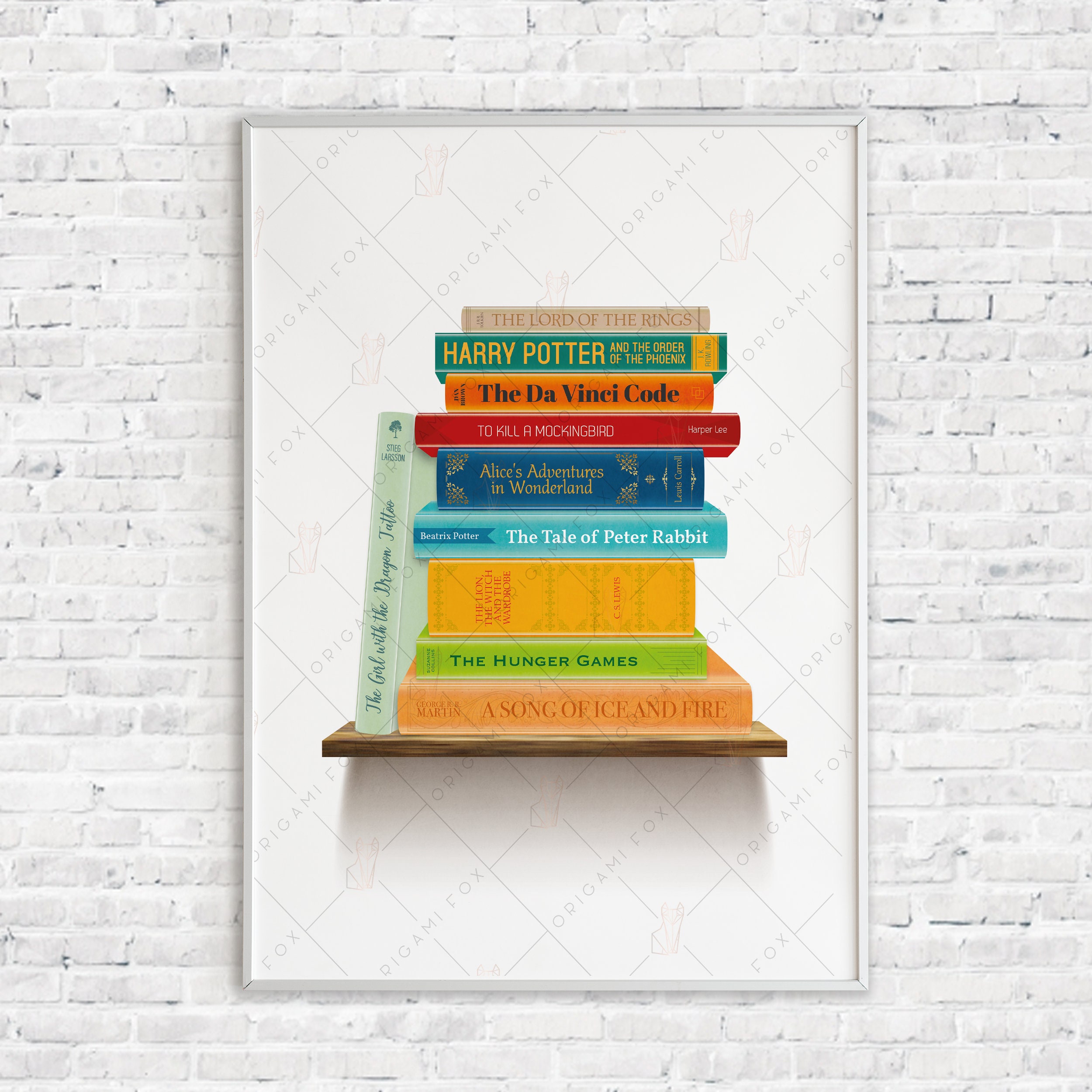 Personalised Bookshelf Print / Poster Add Your Favourite | Etsy