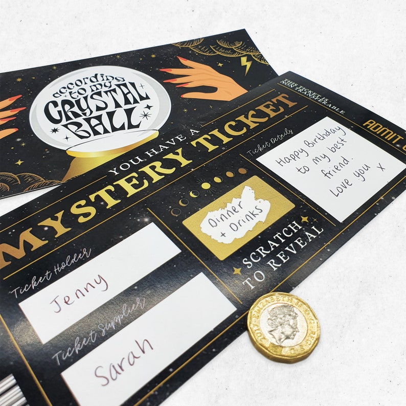 Scratch Reveal Mystery Ticket - DIY Surprise Gift Card - Surprise ...