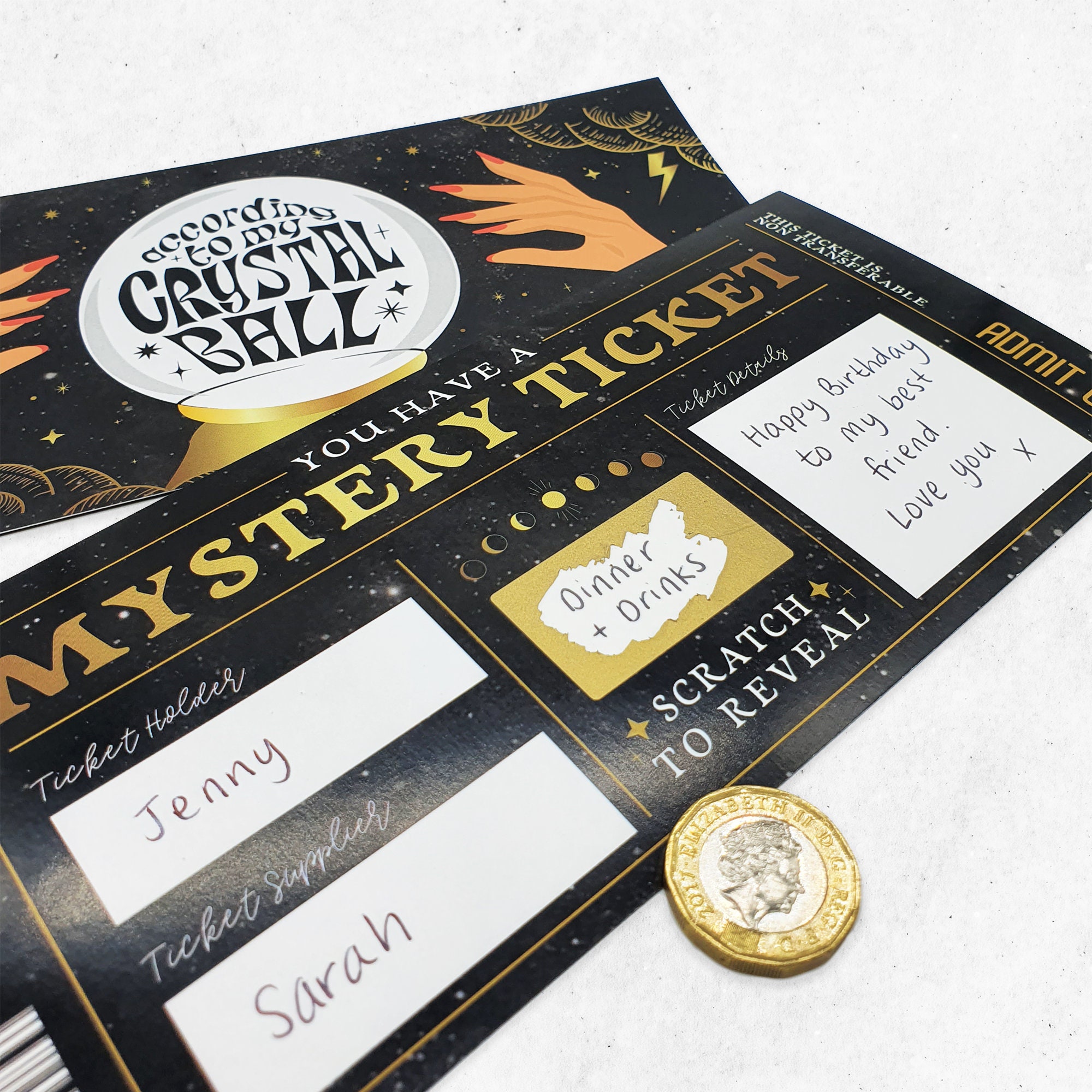 Scratch Reveal Mystery Ticket DIY Surprise Gift Card | Etsy