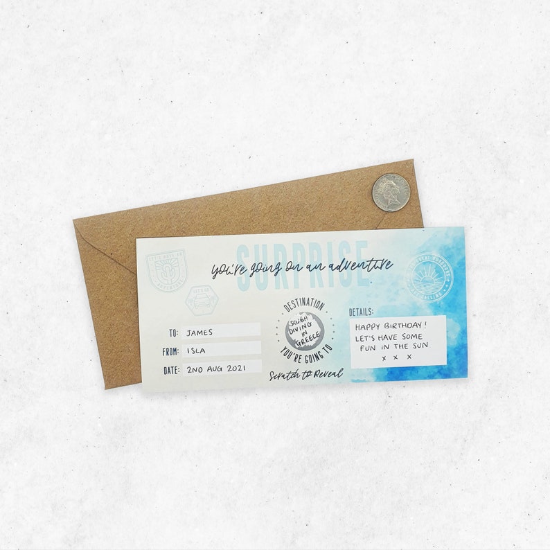 Scratch Reveal Summer Adventure Ticket - DIY Surprise Gift Card ...