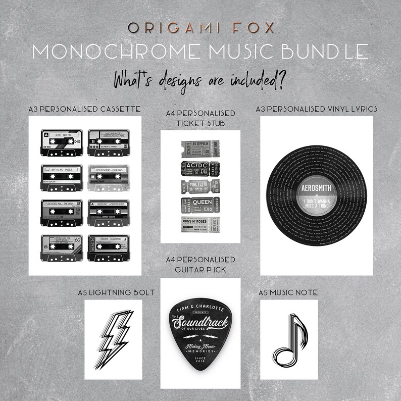 Custom Music Gallery Wall Print Bundle Personalised Prints - Etsy UK