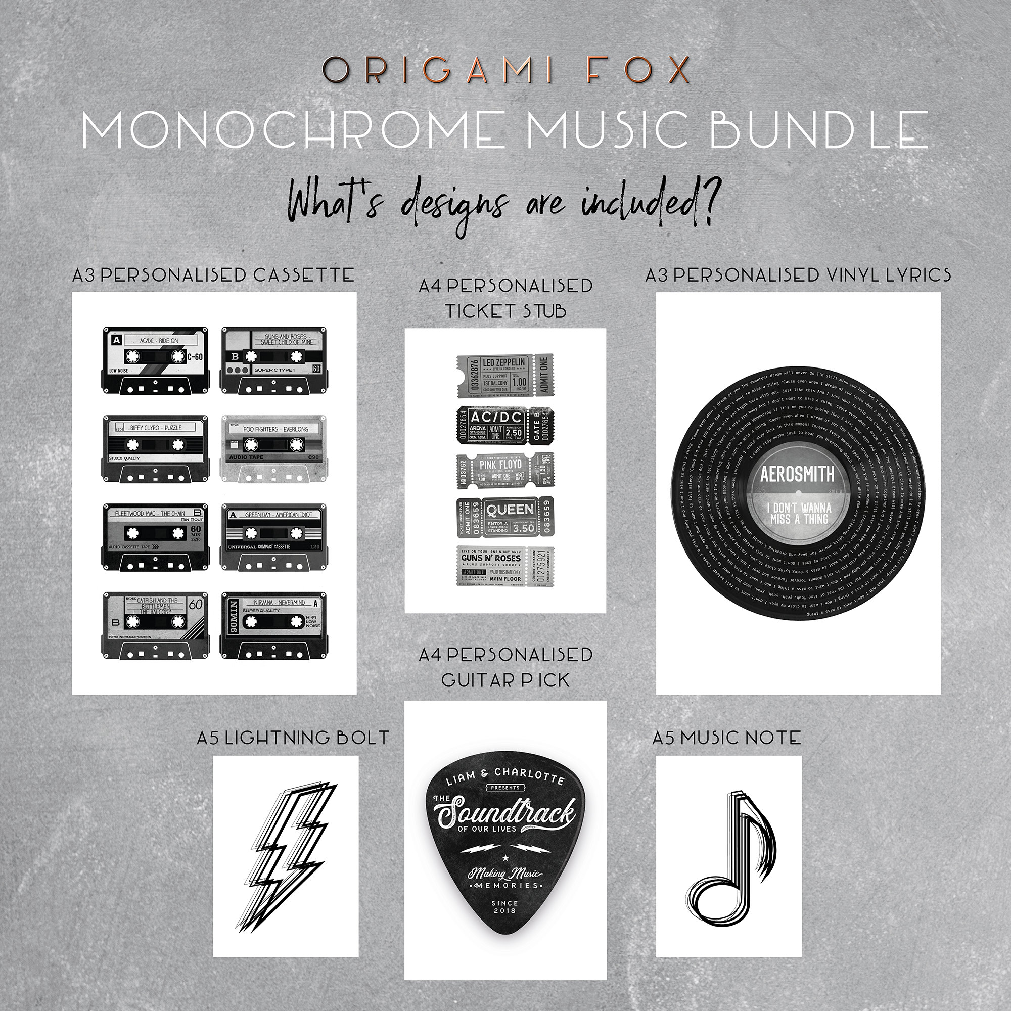 Custom Music Gallery Wall Print Bundle Personalised Prints - Etsy UK