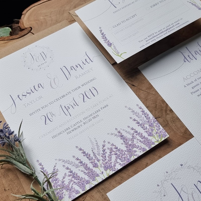 Lavender Wedding Invitation - Etsy