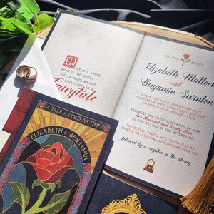 Be Our Guest Fairytale Book Wedding Invitation Set | Literary | Library ...