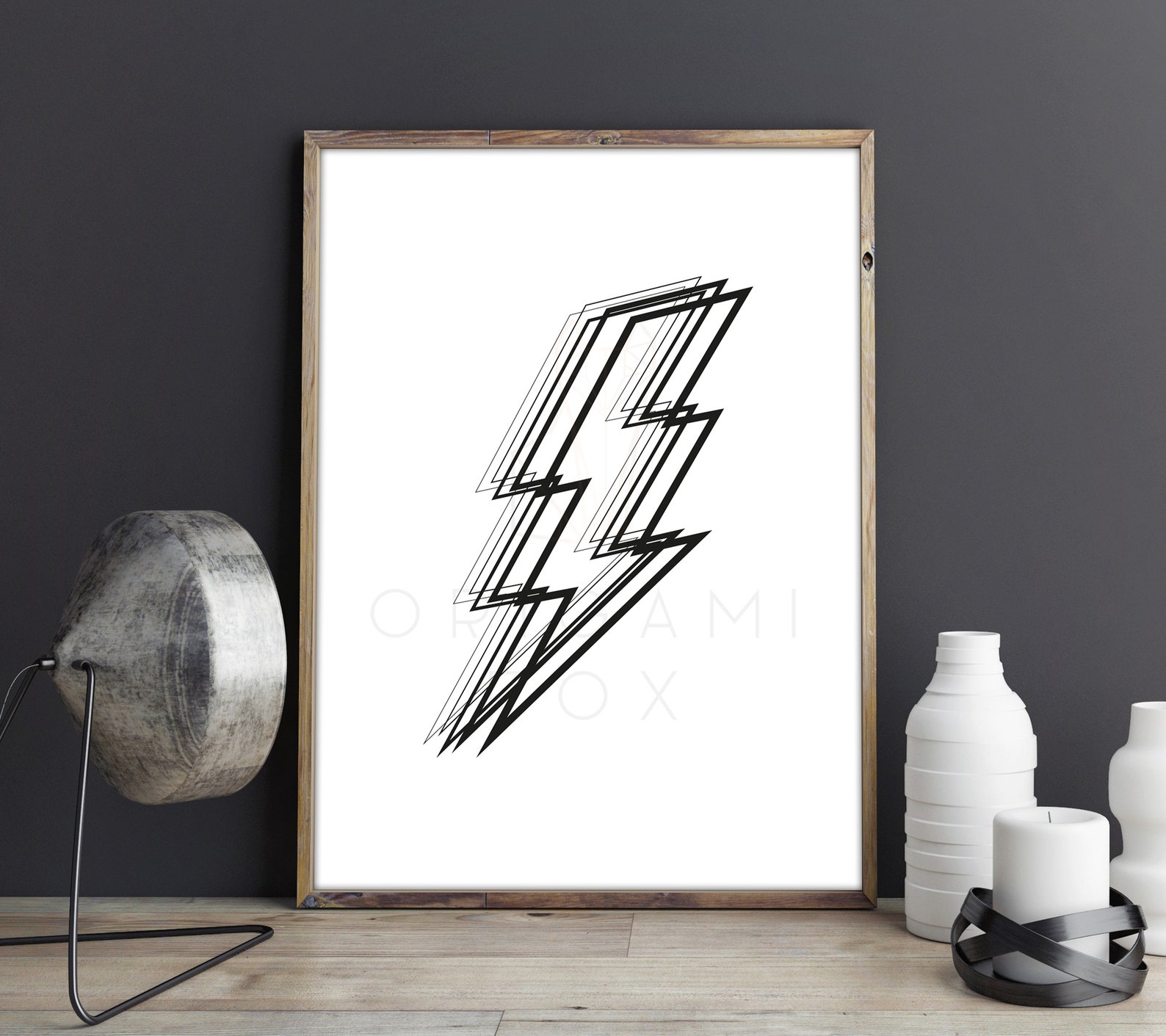 Lightning Bolt Poster Wall Art Illustration Gallery Wall - Etsy