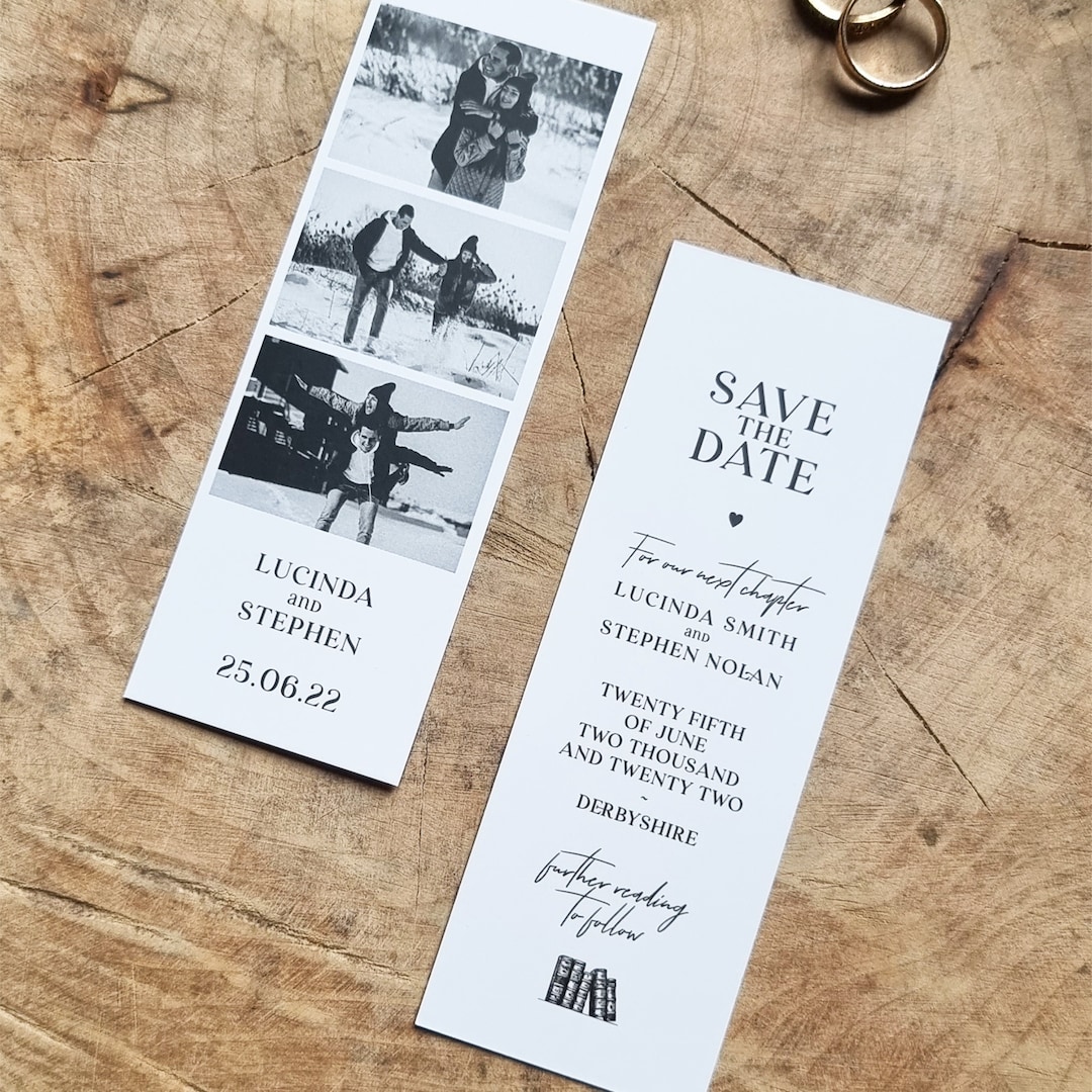 Photo Strip Bookmark Save the Date | Wedding Announcement | Invitation ...