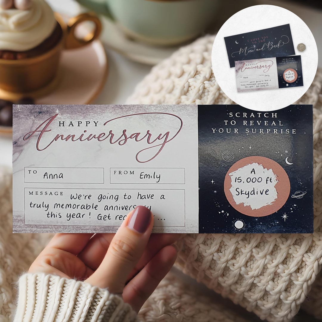 Scratch Reveal Anniversary - DIY Surprise Gift Card - I Love You to the ...