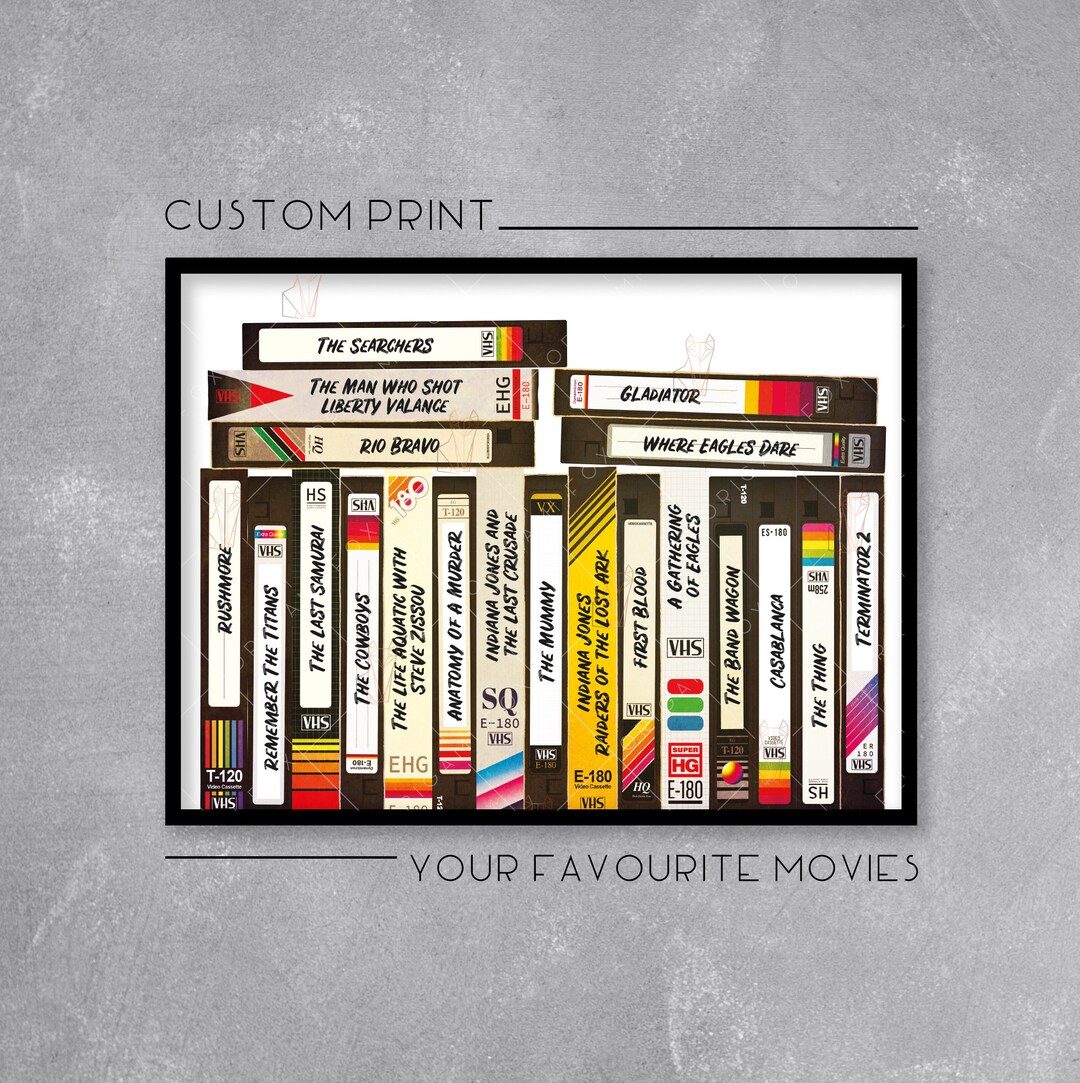 Personalised Retro Video Tape Print / Poster - Add Your Favourite X20 ...