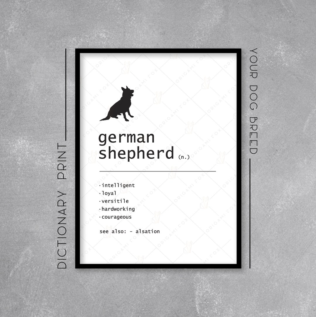 GERMAN SHEPHERD Dog Dictionary Print - Typography Print - Wall Art ...