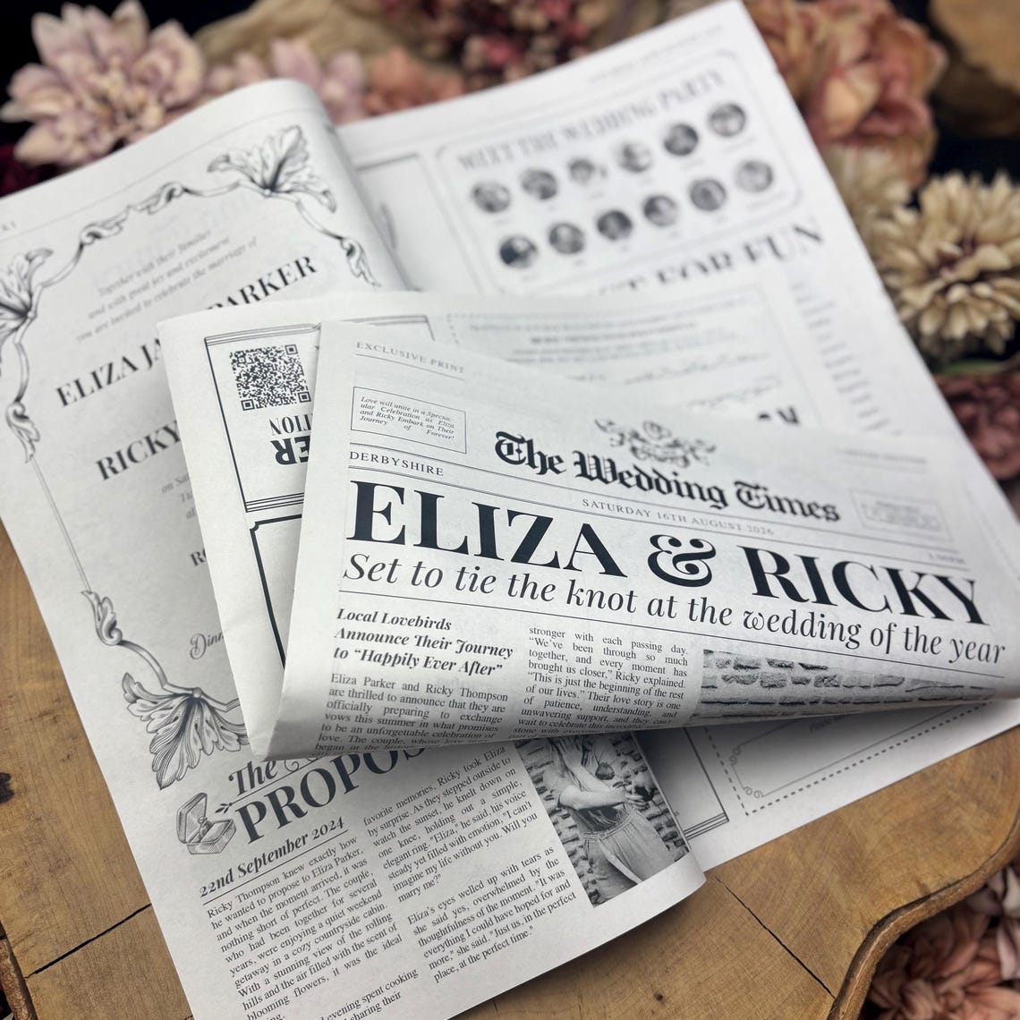 Newspaper Wedding Invite | Real Newspaper | Tabloid Size | Unique ...