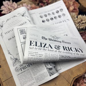 Newspaper Wedding Invite | Real Newspaper | Tabloid Size | Unique ...
