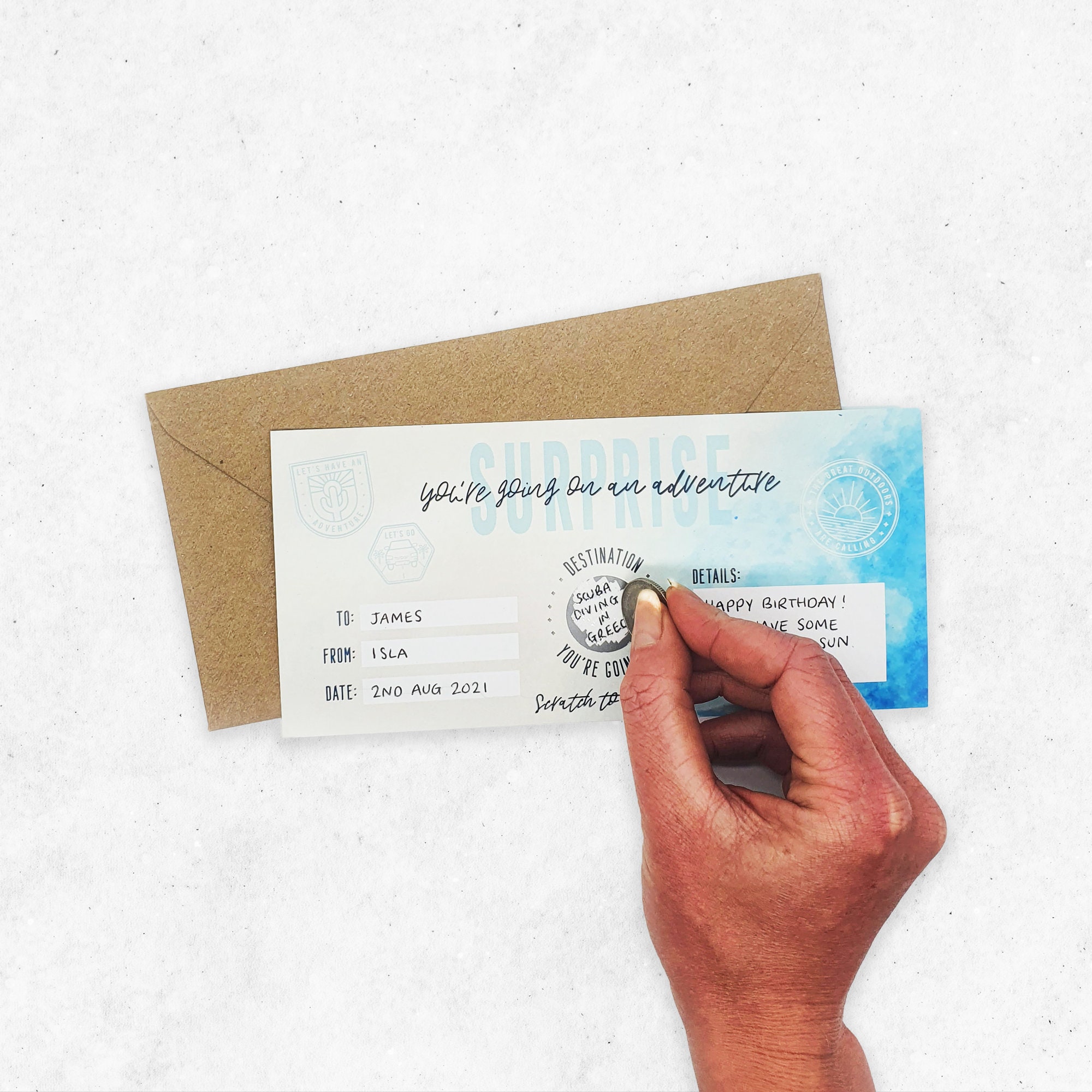 Scratch Reveal Summer Adventure Ticket DIY Surprise Gift - Etsy UK