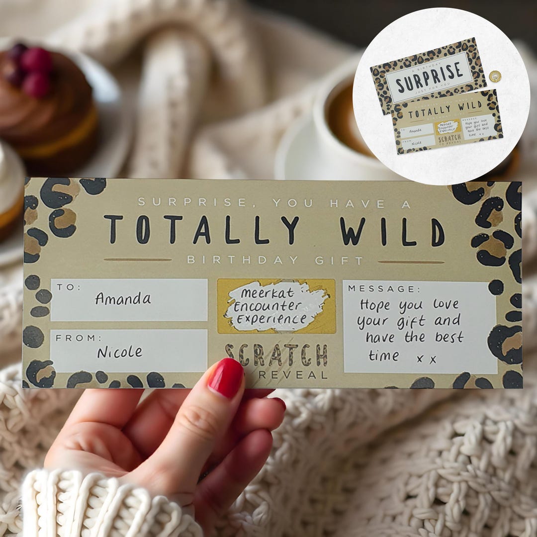 Scratch Reveal Leopard Print Birthday Ticket - DIY Surprise Gift Card ...