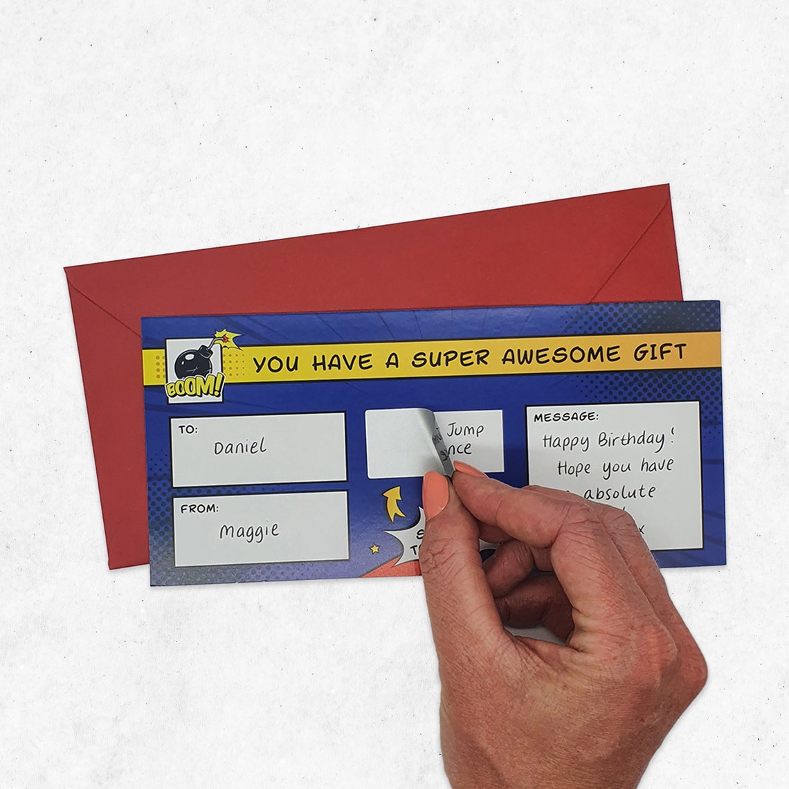 Scratch Reveal Comic Style Ticket DIY Surprise Gift Card - Etsy