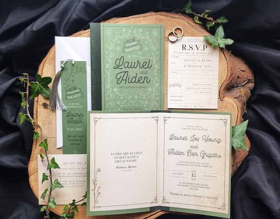 Library Book Invitations Book Theme Wedding Invitation | TikTok