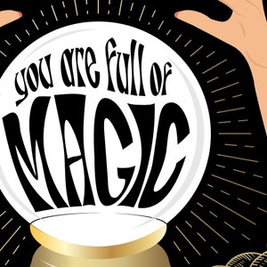 Crystal Ball MAGIC Poster Wall Art Illustration Gallery Wall Print ...