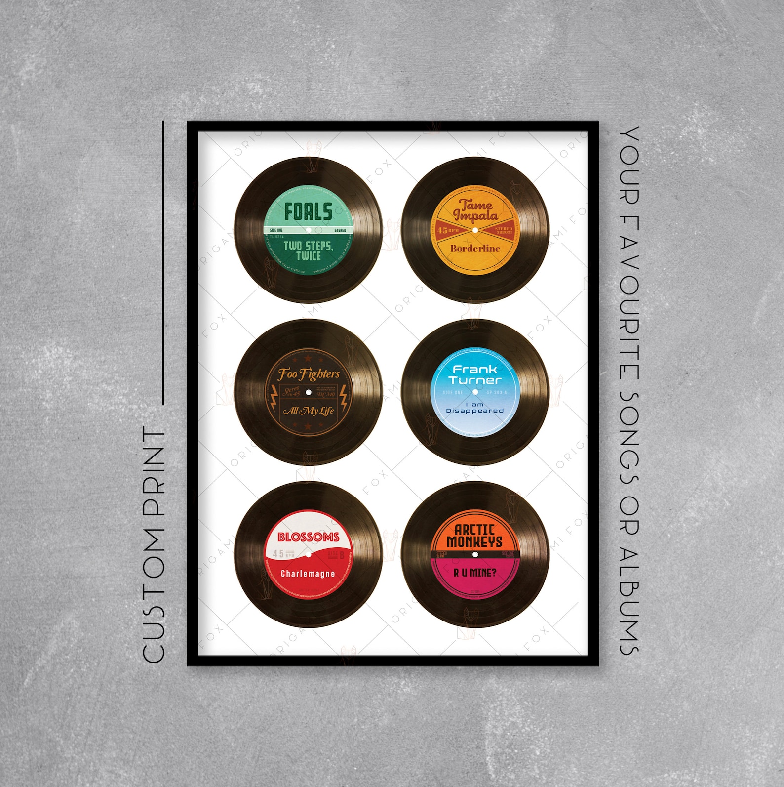 Personalised Vinyl Record Print / Poster - Add Your Favourite Songs ...