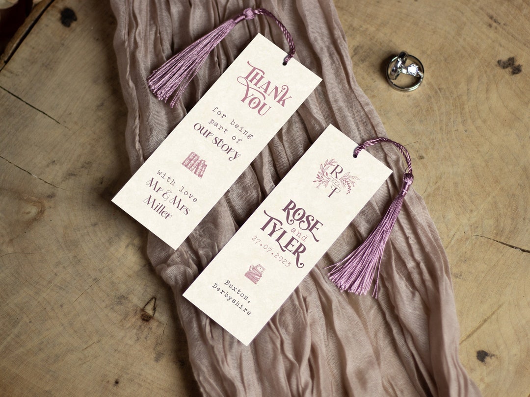 Wedding Favour Bookmark | Wedding Guest Favour | Literary Wedding ...