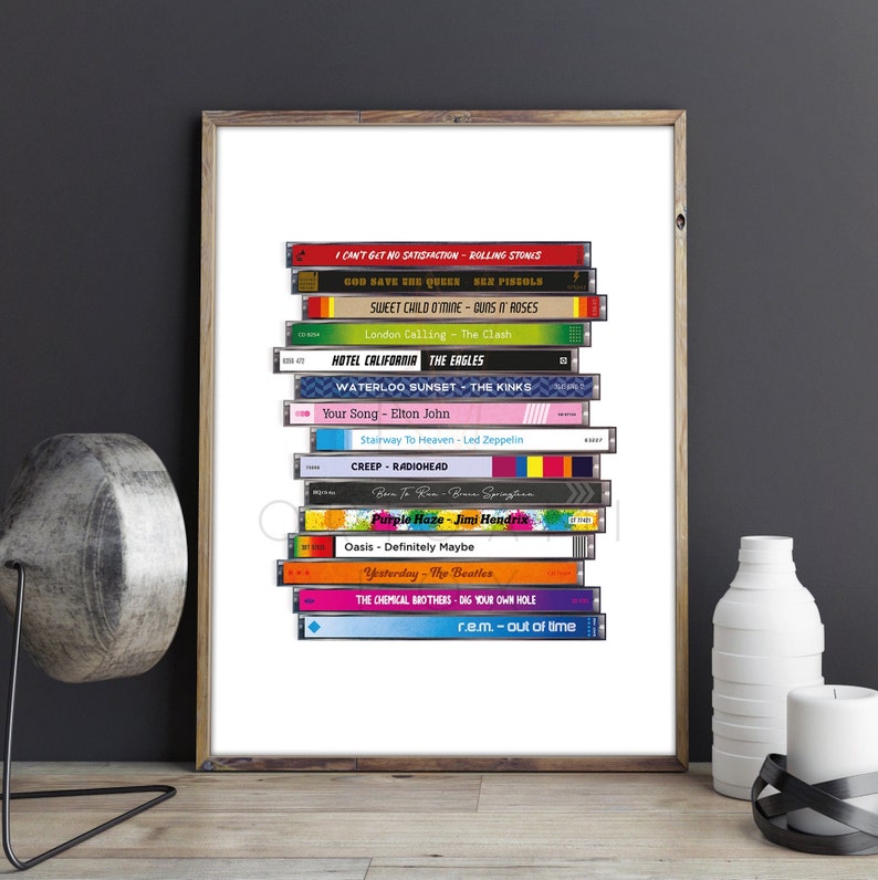 Personalised CD Case Stack Print / Poster - Add Your Favourite Songs or ...