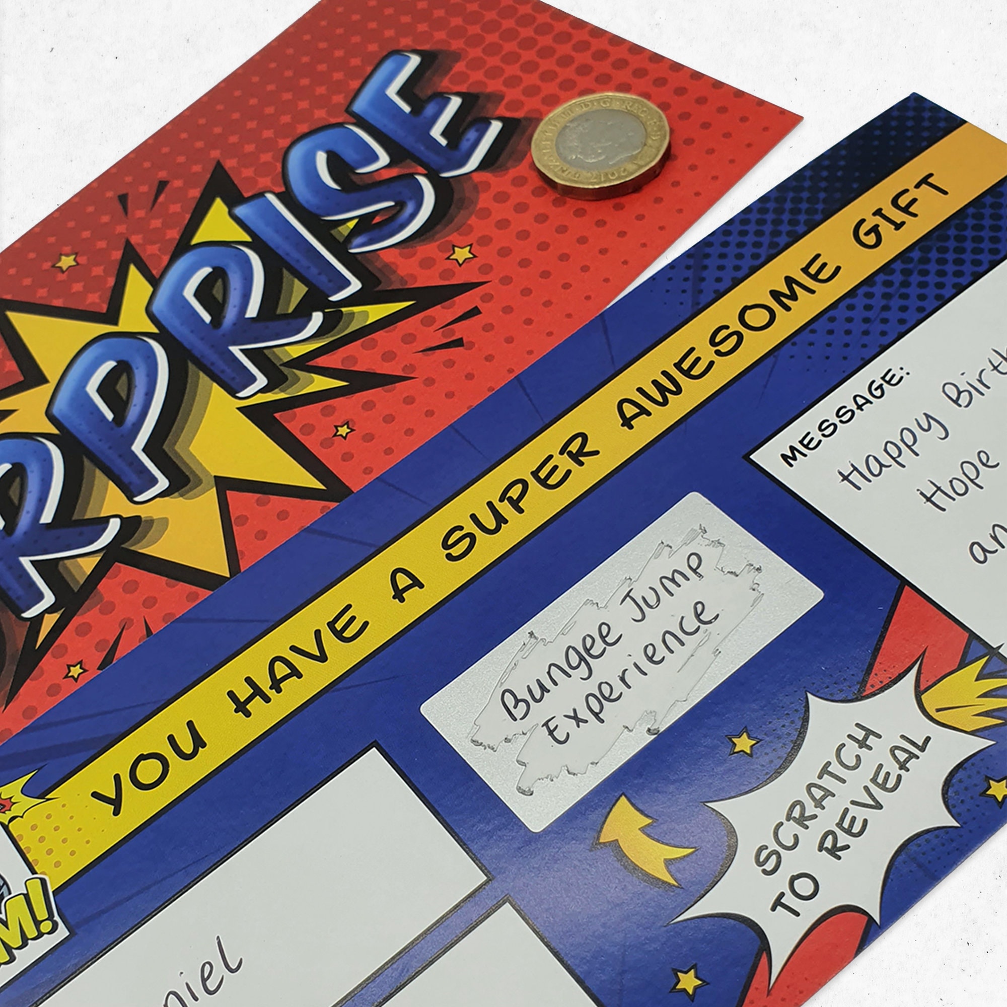 Scratch Reveal Comic Style Ticket DIY Surprise Gift Card - Etsy